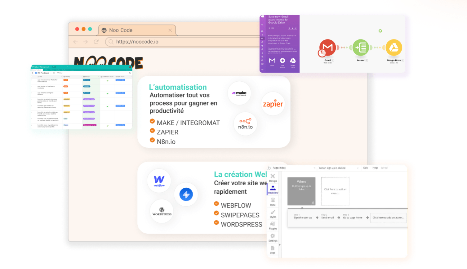 Noo Code Tous ce que tu as besoin pour créer sans savoir coder.